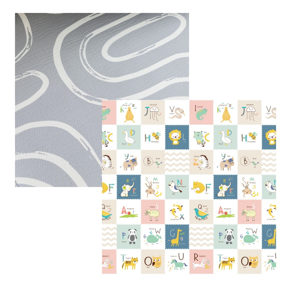 Medium Grey Brush Stroke & Alphabet Play Mat – Tayla Jean Play Mats